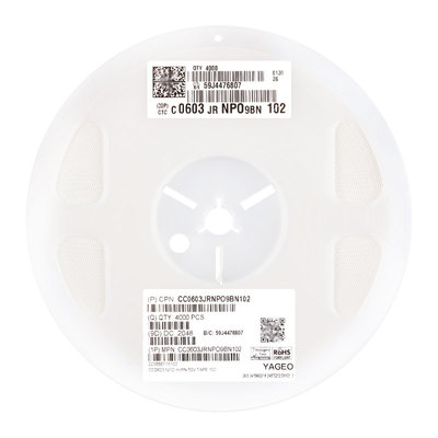 0603贴片电容1nF(102)±5%50V