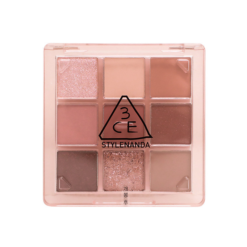 3ce眼影盘九宫格橘棕四9色overtake哑光大地奶茶色烟粉smoother女_虎窝淘