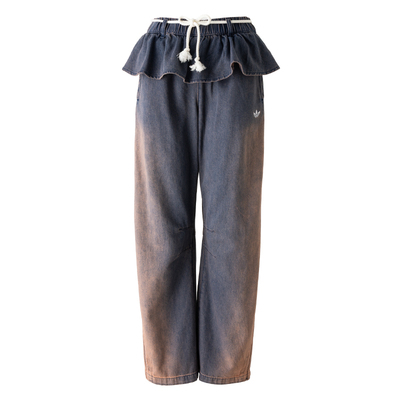 阿迪达斯女运动休闲宽松牛仔长裤