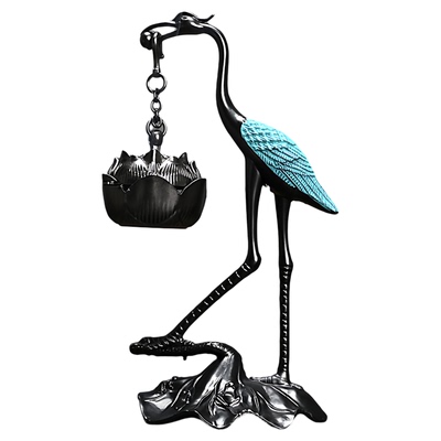 合金香炉摆件无粘粉瑞鹤香炉迎客松博山小香炉迷你龙凤炉创意中式