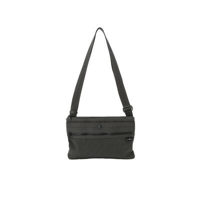 agnès b.经典系列尼龙小号男士手提包通勤单肩包   黑色