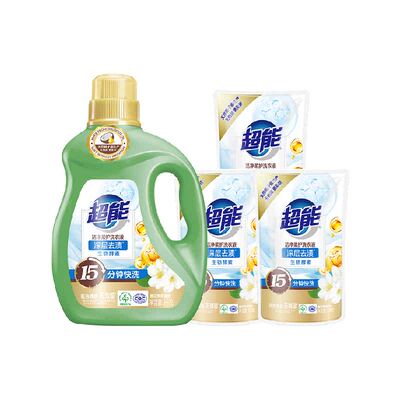 超能洁净柔护洗衣液5斤装