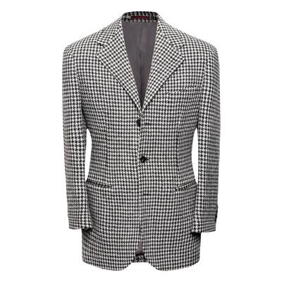 加厚550g重羊毛千鸟格西服外套