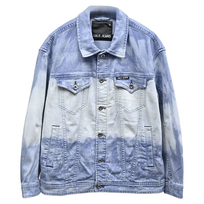 男女上衣同款渐变色秋季牛仔夹克