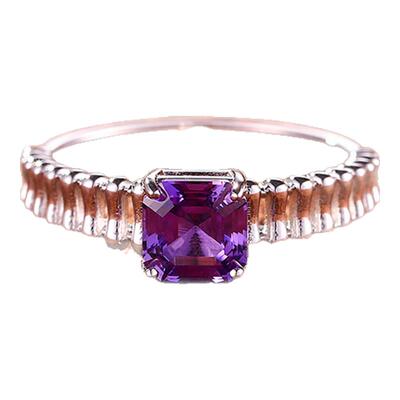 925银实验室紫色蓝宝石戒指