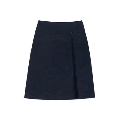 LLANO法式复古打褶A字半身裙