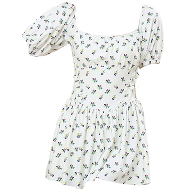 奥思鸟碎花女裙式碎花泳衣