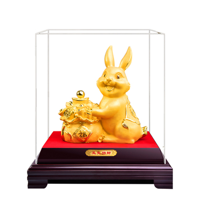 绒沙金办公室创意兔子摆件送礼