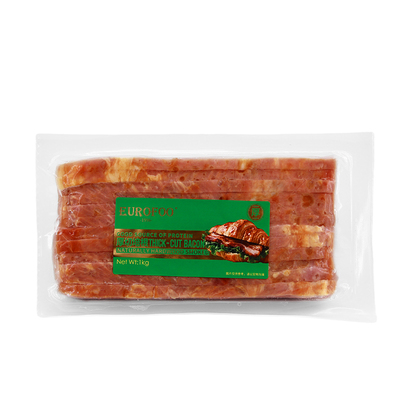 EUROFOO厚切培根1kg12包整箱烟熏生制培根肉片早餐三明治汉堡食材