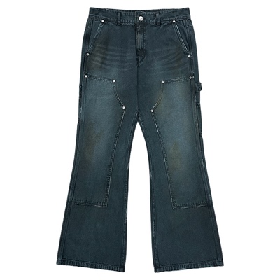 protocolindex拼贴牛仔工装裤