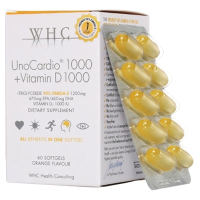 比利时WHC深海1000小千金鱼油60粒95%高纯度小金蛋omega3维生素D
