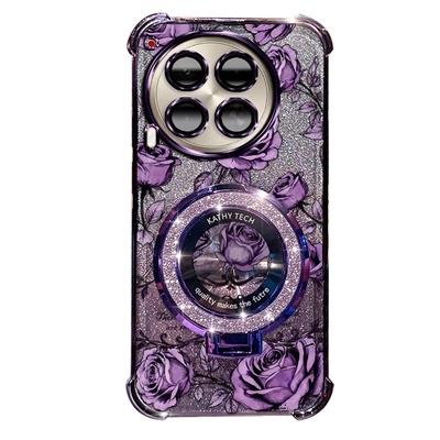 传音TecnoCamon30Pro手机壳tecnocamon30pro全包防摔高级感闪粉支架玫瑰印花复古颗粒爆款简约全包多色壳