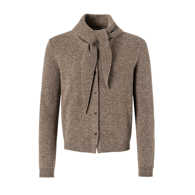 BALIANG「捌樑」 叙'Haven' 彩点毛衫连领巾V领开衫上衣毛衣外套