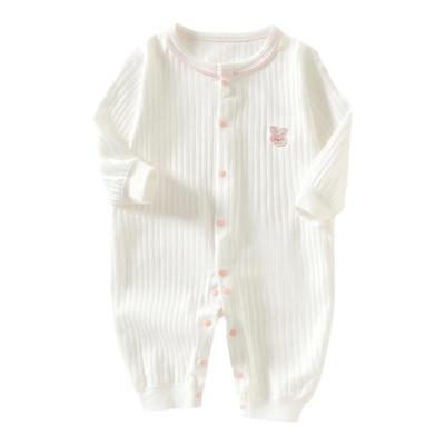 纯棉哈衣连体衣提花直门襟春秋冬