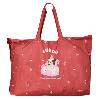 Gukoo/果壳手提包轰轰小狗印花新款带拉链可爱女士通用包包