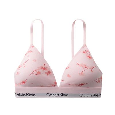 CK春季樱花款无钢圈薄款可拆胸垫