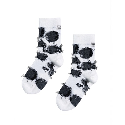 反穿流苏破坏暗黑风男女中筒袜子