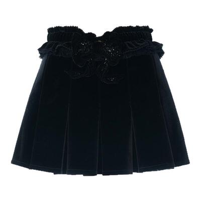 【爆款补单】【Angelababy同款】lefame拉飞姆丝绒蝴蝶结装饰半裙