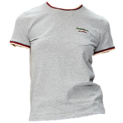 UMAMIISM有茂密声 美式复古撞色植物花卉刺绣重磅圆领口袋短袖T恤