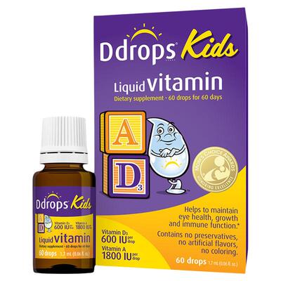 Ddrops滴卓思婴儿ad滴剂婴幼儿维生素d3幼儿宝宝补钙儿童维生素AD