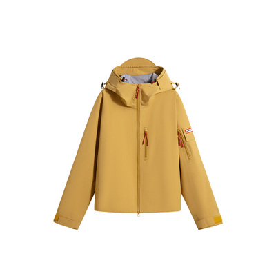 HUNTER户外露营短款连帽冲锋衣