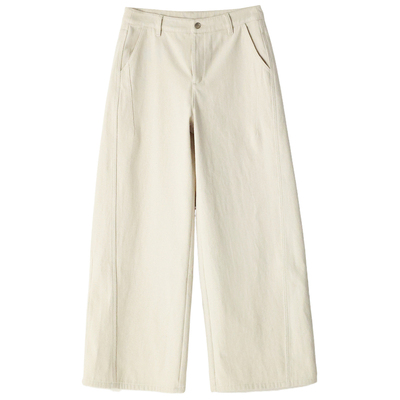 斜纹长绒棉加绒保暖直筒裤女