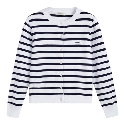 GANT/甘特女士圆领条纹针织开衫
