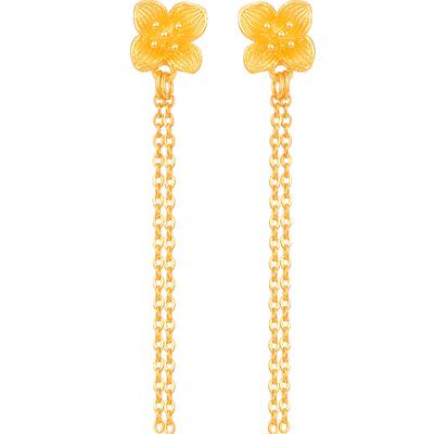 明牌珠宝花颜悦色清新复古耳线