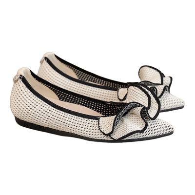 hello metoo【增高裸穿鞋】春夏季飞织单鞋平底鞋metoo女鞋