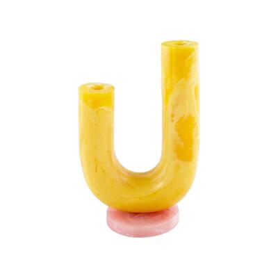 Jonathan Adler MUSTIQUE DOUBLE TUBE VASE 花瓶 黄色REVOLVE小