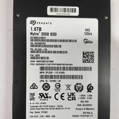 议价-希捷原厂 Nytro 3550 1.6TB企业级SSD，型号XS1600LE70075