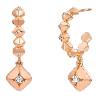 TWINS LULU镀k金优雅知性高级感首饰几何铆钉耳环TSL2683