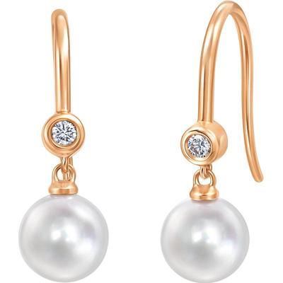 周生生Daily Luxe极光小灯泡18K玫瑰金珍珠耳钉94738E