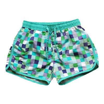 女士沙滩裤休闲格子短裤