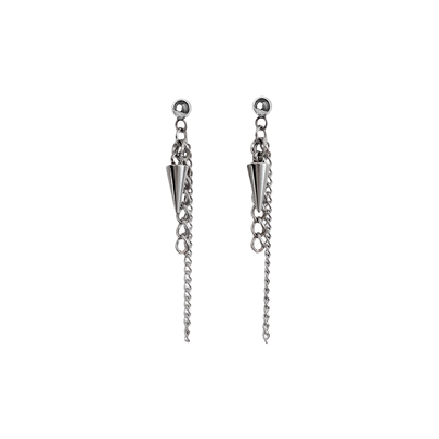 ENHYPEN李羲承同款耳钉耳环男女 小众冷淡风锥形链条钛钢耳饰耳夹