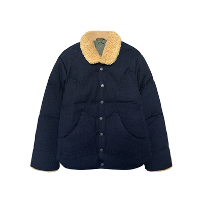 LUNA“温暖小幸福”45R外层纯羊毛 羊毛翻领撞色棉服