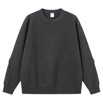 MOSEALAND毛边圆领羊毛混纺毛衣