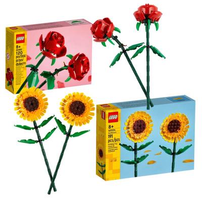 乐高玫瑰向日葵樱花积木