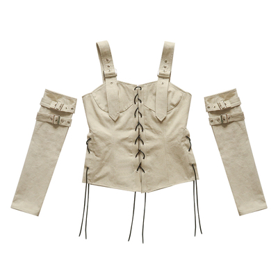 野蛮生长绑带袖套马甲