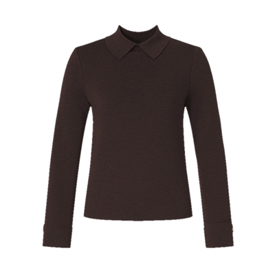 珂思时尚修身翻领小衫