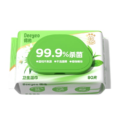 德佑草本柔韧杀菌湿巾无荧光剂