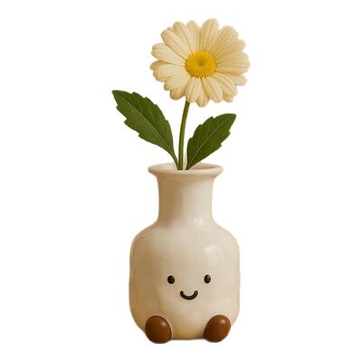 【热销N0.1】可爱笑脸花瓶家用