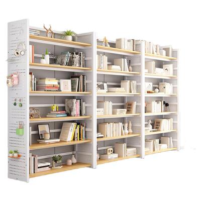 书架落地多层储物柜简易钢木收