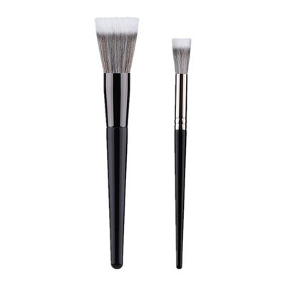 沧州产细光锋羊毛点彩腮红刷双层平头一支装便携式软毛清透化妆刷