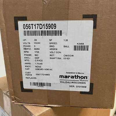 MarathonMotors056T17D15909电机12Hp钥匙3PH230460V6050HZ