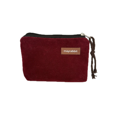 MAYRABBIT新款复古麂皮绒零钱包