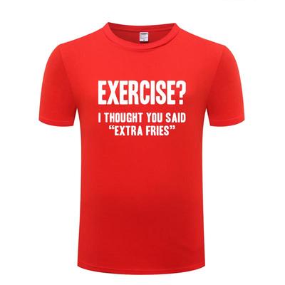 外贸纯棉短袖儿童T恤 Exercise I Thought You Said Extra Fries