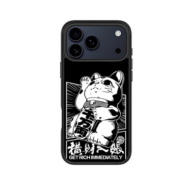 PARTNER横财入账招财猫磁吸磨砂防摔个性适用于iphone17promax/16promax苹果手机壳