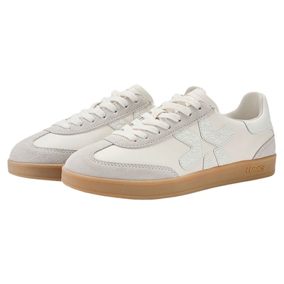 LUMES&YHGM牛皮德训鞋女2026新款复古运动休闲小白鞋百搭平底板鞋