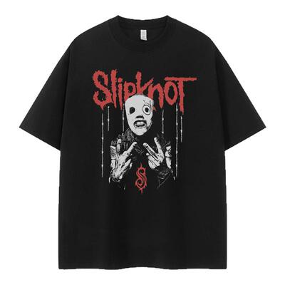 Slipknot复古美式暗黑人像T恤衫